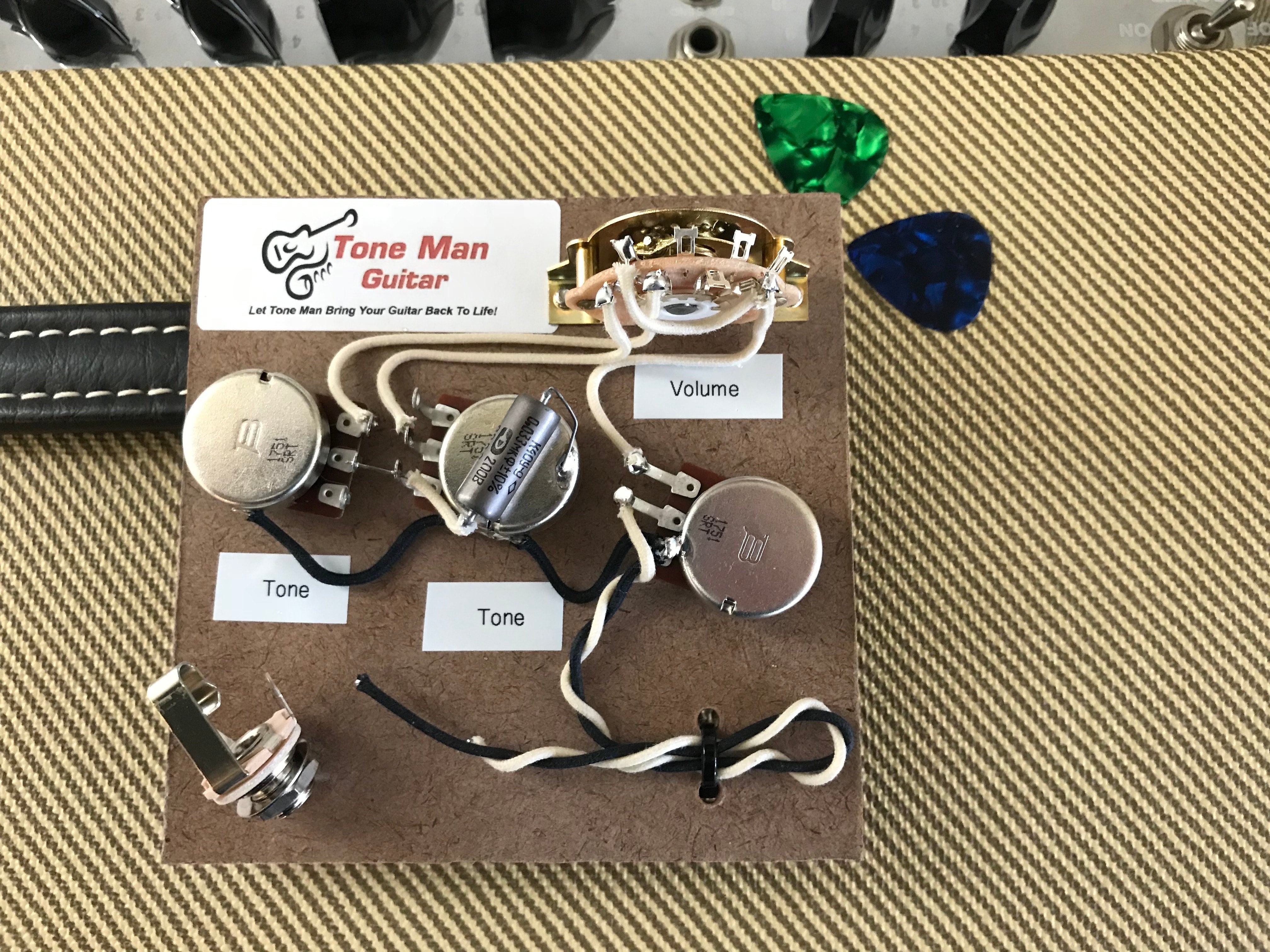 Fender Stratocaster upgrade wiring kit with PIO vintage tone caps ...