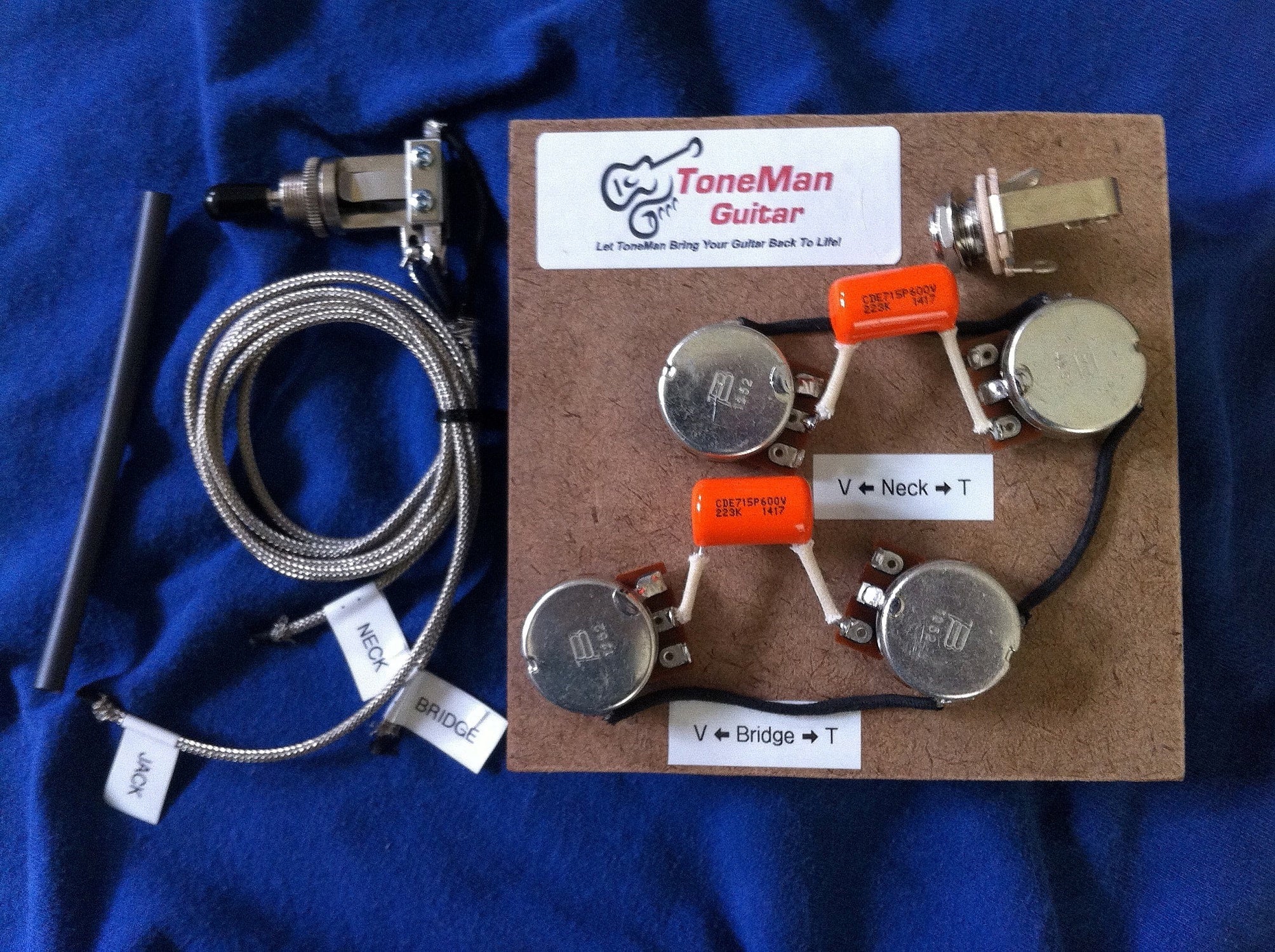 Gibson Epiphone Les Paul Prewired 50s Wiring Harness Kit Short Shaft ...