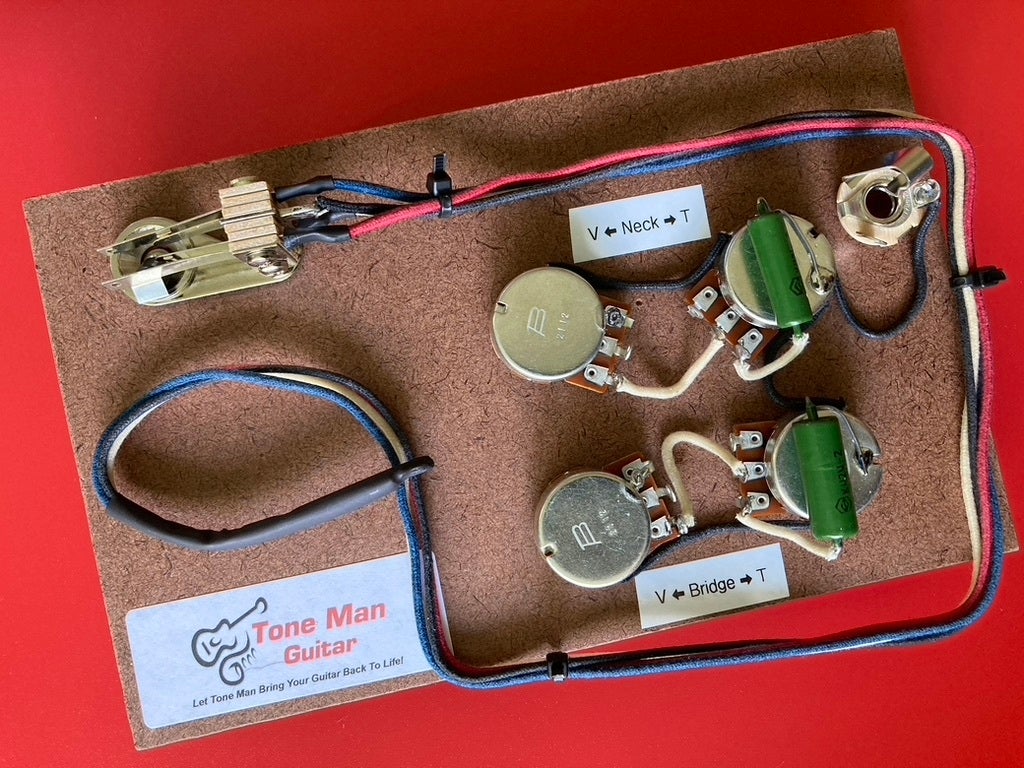 Prewired Harness Kit Fender Telecaster Deluxe PIO Tone Caps | Tone Man ...